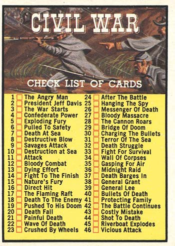 A Nation Divided: 1962 Topps Civil War News - Beckett News