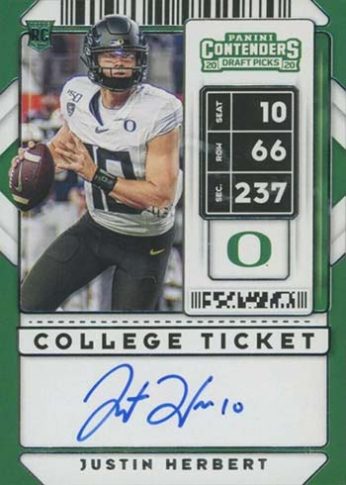 Justin Herbert Rookie Card Countdown and What's the Most Valuable