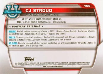 2022 Bowman Chrome University Football Variations Guide, SSPs