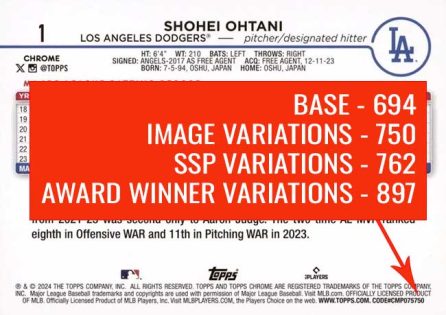 2024 Topps Chrome Baseball Variations Guide, SSP Gallery