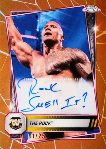 The Rock Autographs in 2025 Topps Chrome WWE