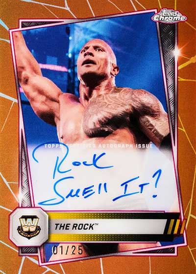 The Rock Autographs in 2025 Topps Chrome WWE