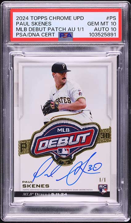 $1.1 Million for Paul Skenes 2024 Topps MLB Debut Patch Auto