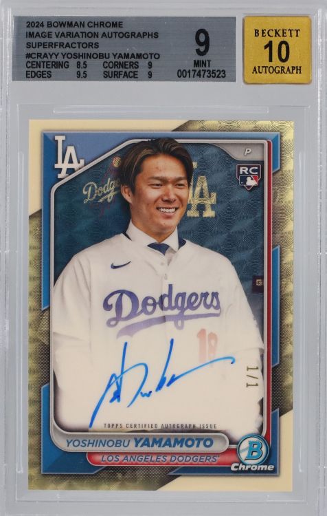 Graded: 2024 Bowman Chrome Variation Autographs Superfractors Yoshinobu ...