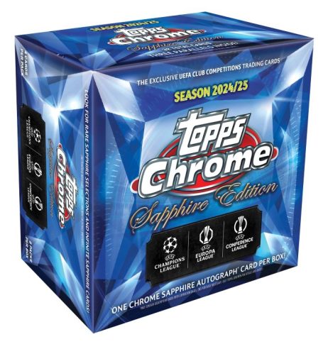 2024-25 Topps Chrome Sapphire UEFA Checklist, Teams, Box Info