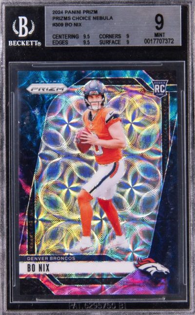 Bo Nix BGS Graded 2024 Panini Prizm Prizms Choice Nebula Brings Big ...