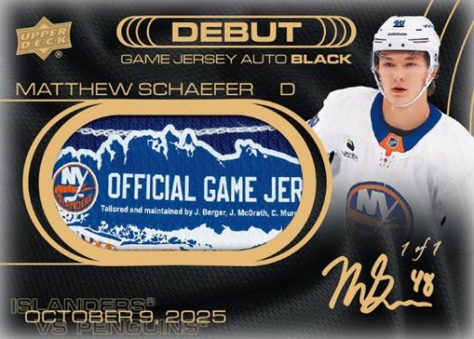 Upper Deck Launches NHL Rookie Debut Jersey Program