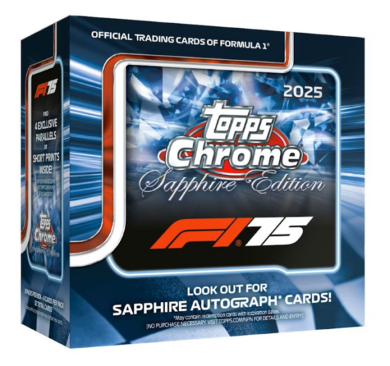 2025 Topps Chrome Sapphire Formula 1 Checklist, Box Info