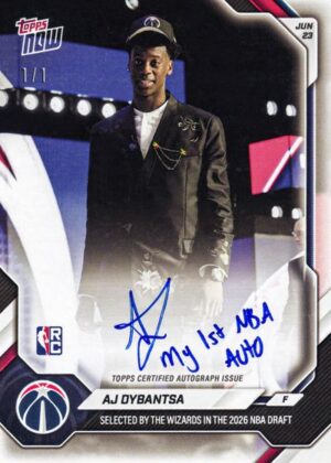 2026 Topps Now NBA Draft Checklist, Autographs, Parallels